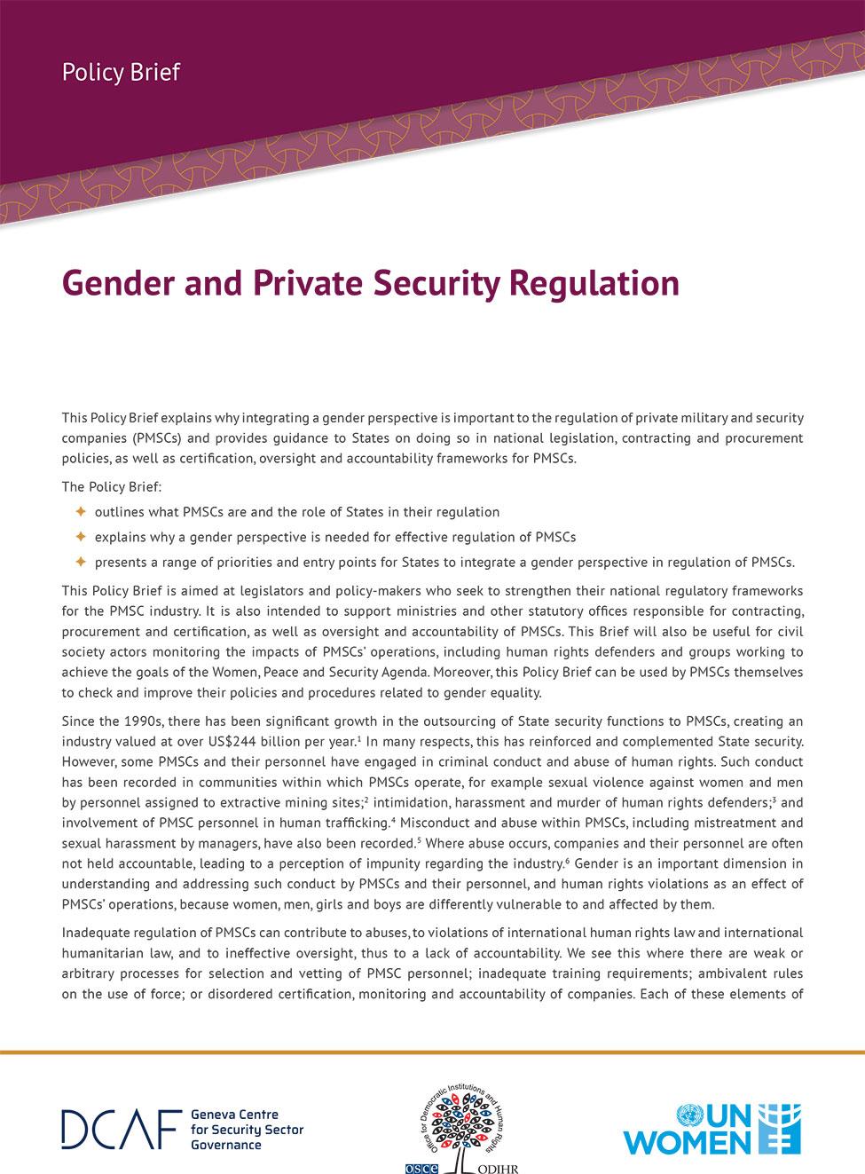 Gender and Private Security Regulation - Voluntary Principles on ...