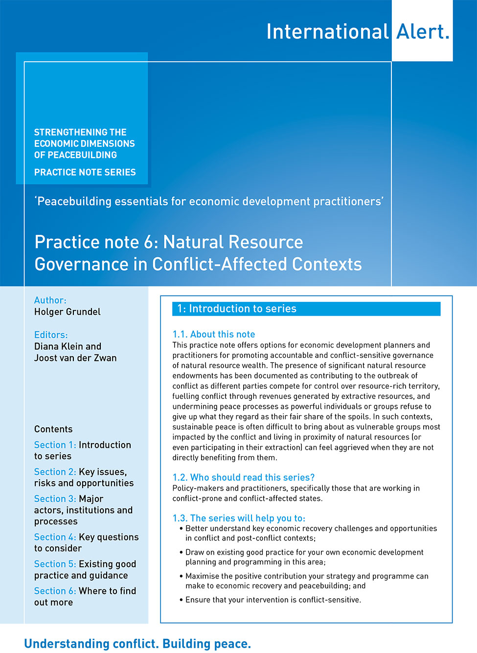 Practice Note 6: Natural Resource Governance in Conflict-Affected ...